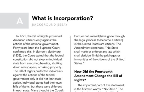 Process Of Incorporation 14th Amendment