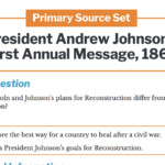 President Andrew Johnson's First Annual Message, 1865 Primary Source ...